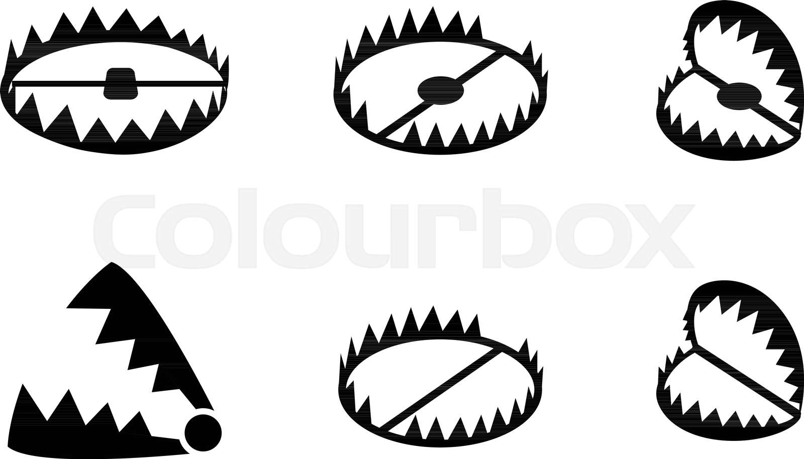 Set of bear trap icons and symbol in vector design | Stock vector ...