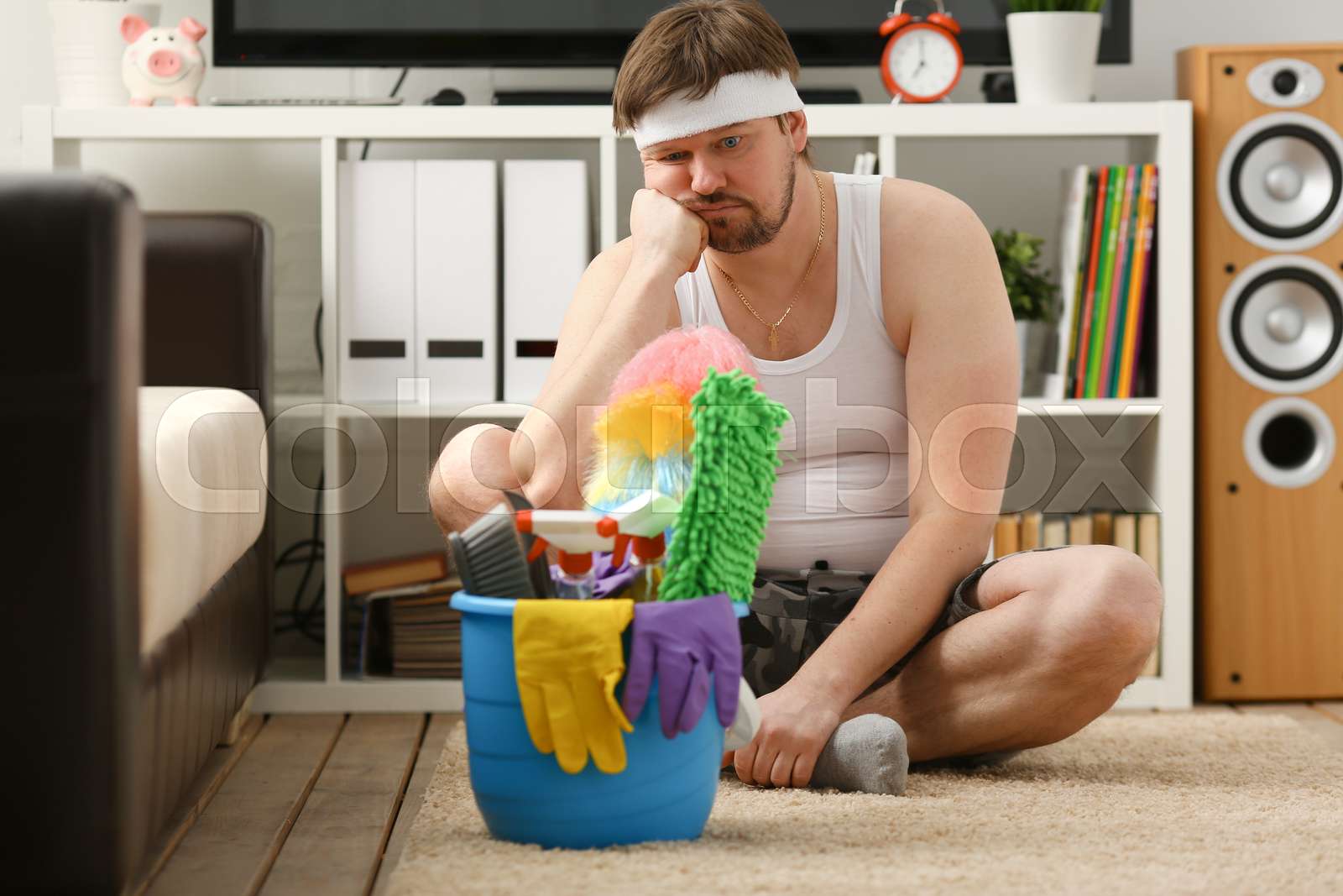 The man was left alone at home sadness | Stock image | Colourbox