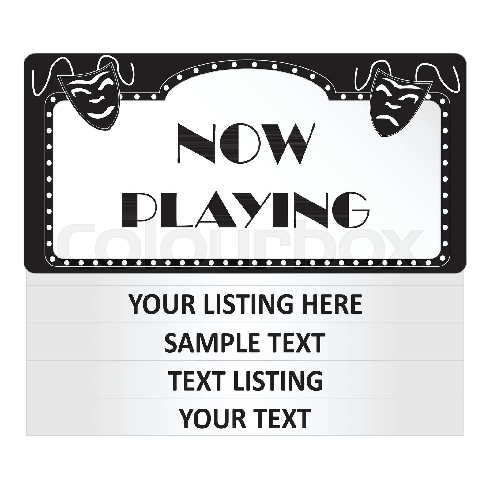 Now playing marquee sign | Stock vector | Colourbox
