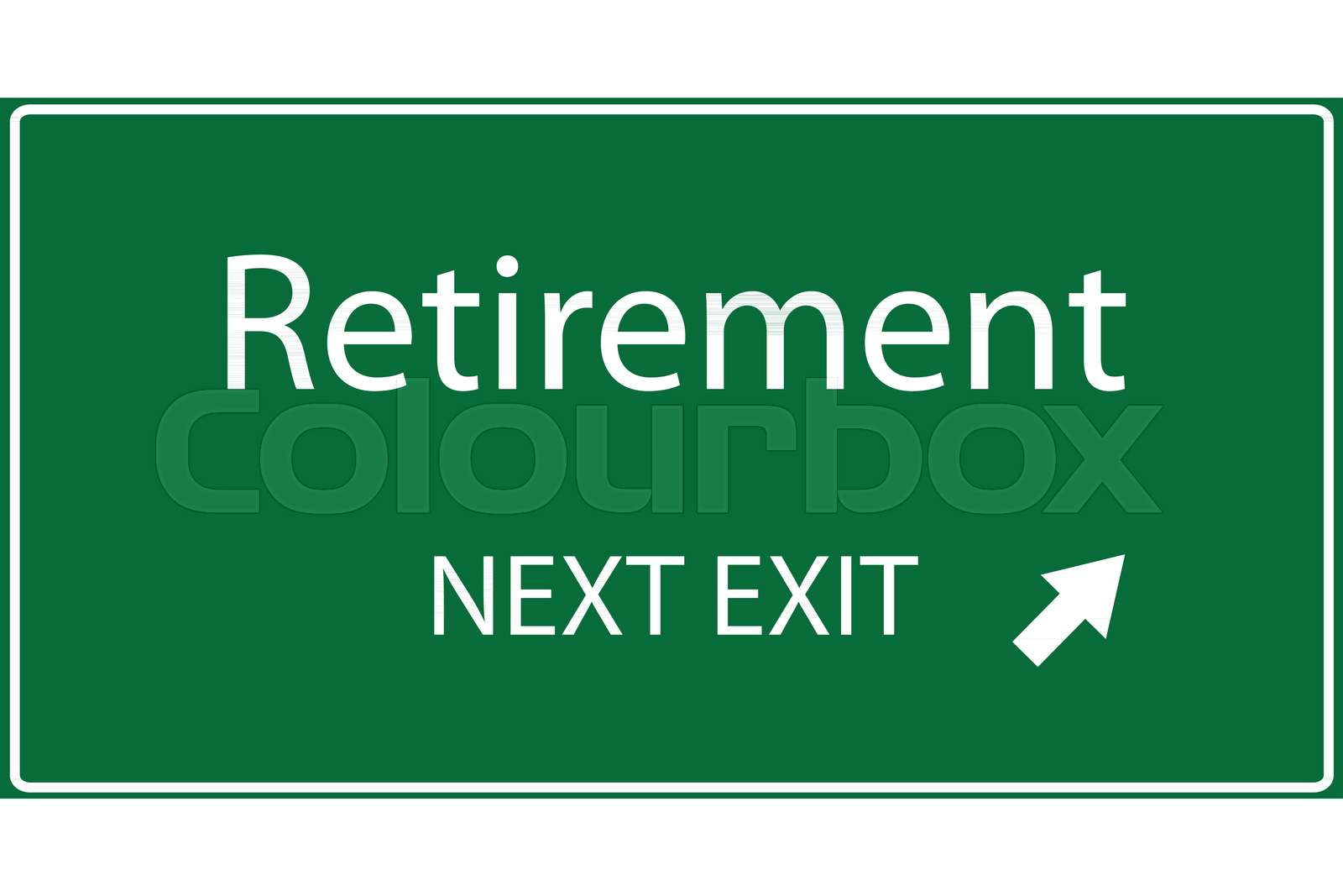 Green retirement sign | Stock vector | Colourbox