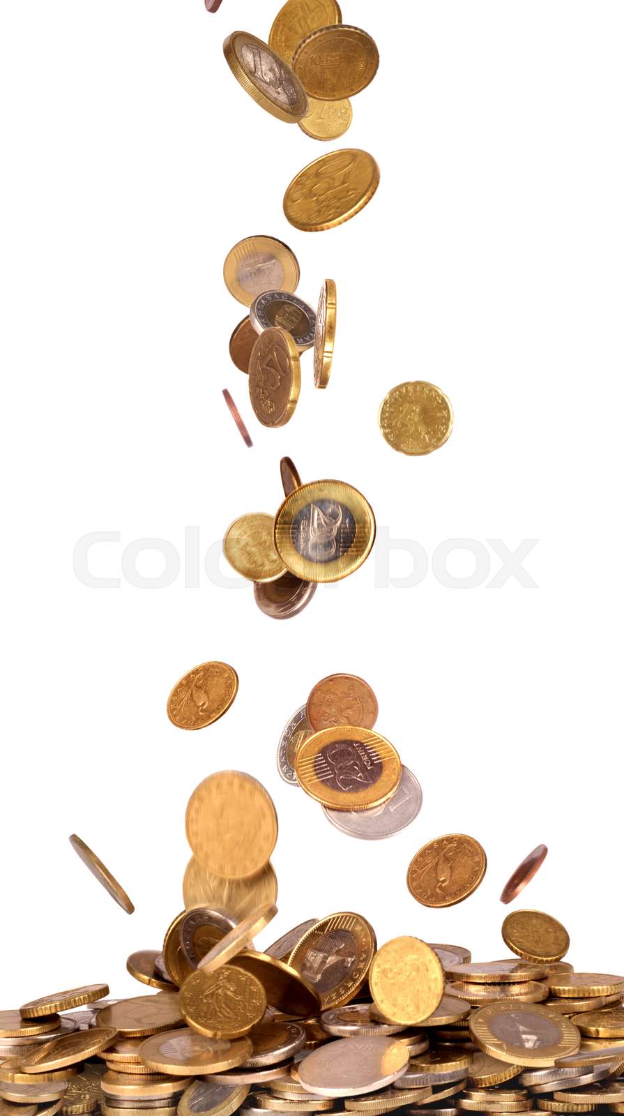 Falling coins | Stock image | Colourbox