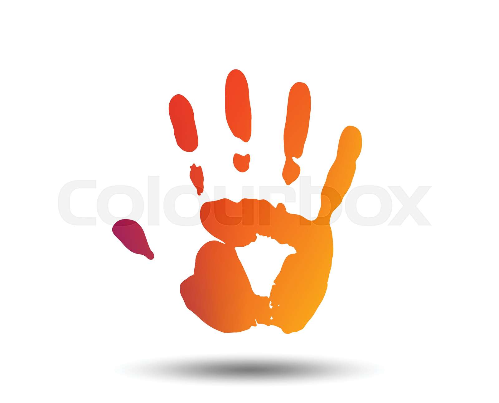 Hand print sign icon. Stop symbol. | Stock vector | Colourbox
