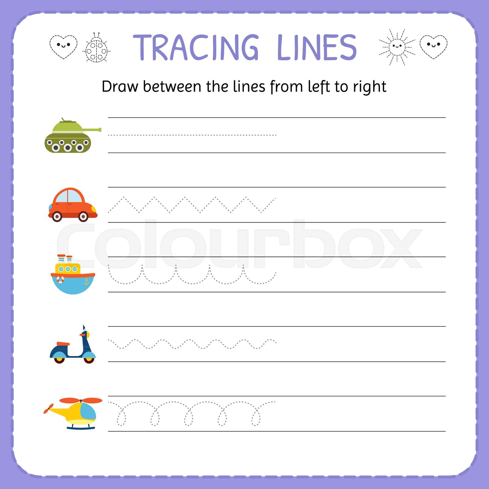 Draw between the lines from left to right. Preschool, kindergarten ...