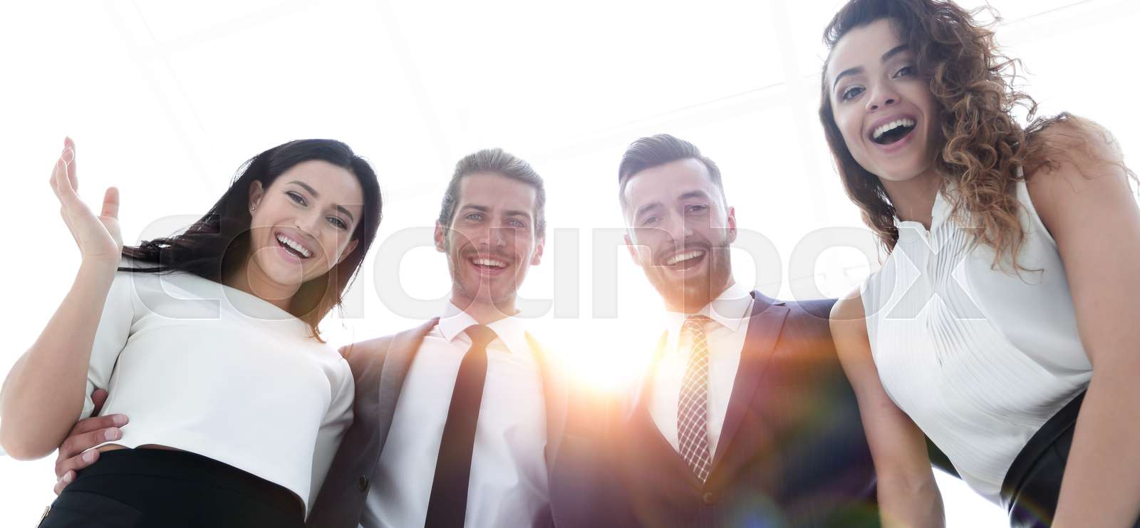 bottom view.group of successful business people. | Stock image | Colourbox