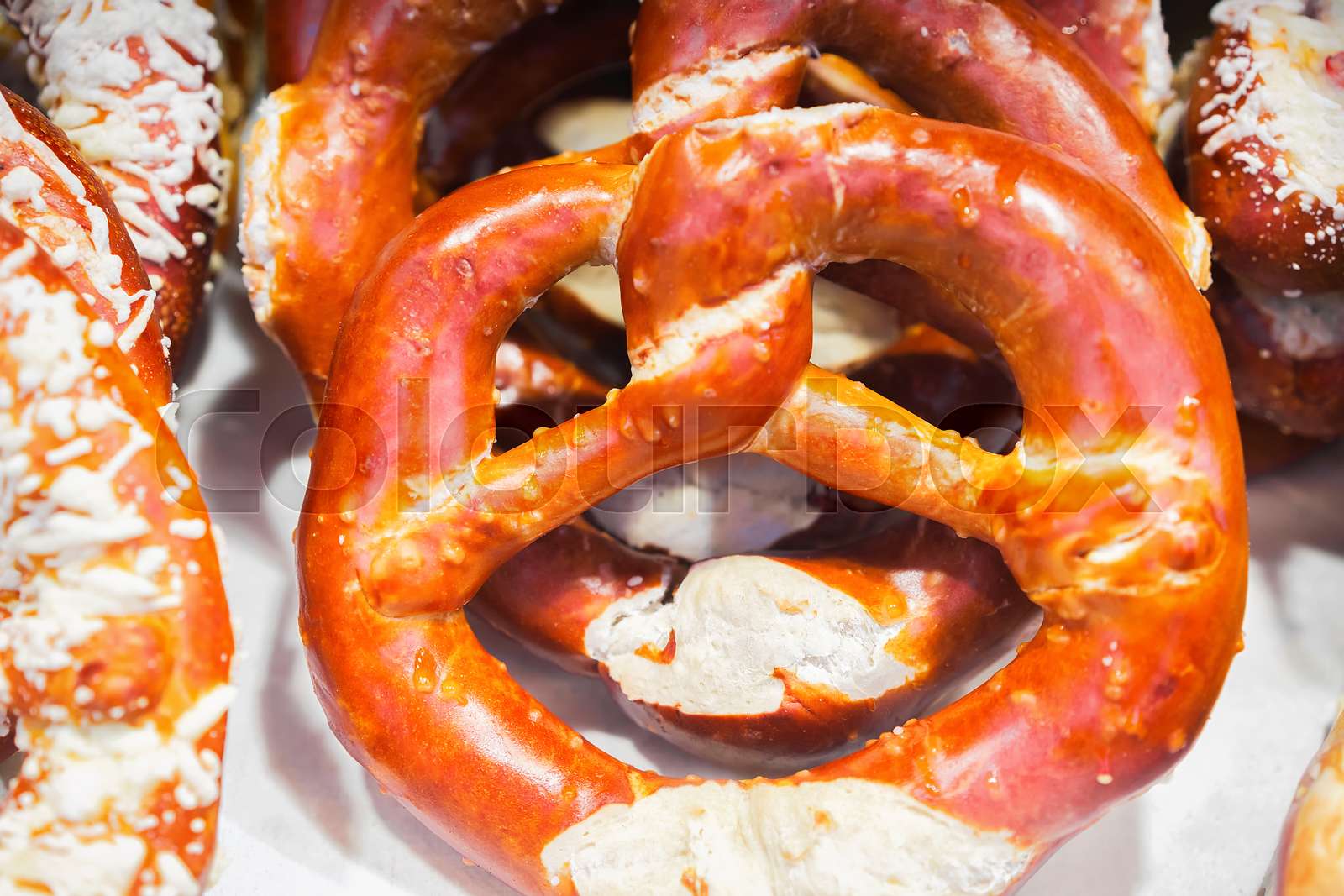 Traditional German Pretzel in Market in Berlin | Stock image | Colourbox