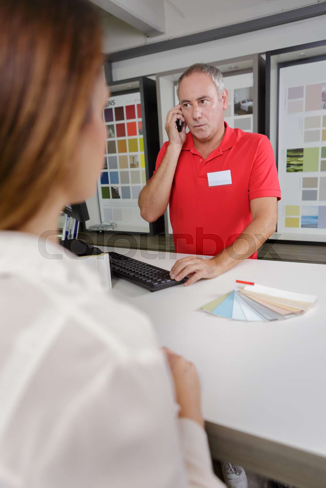 architect and customer talking | Stock image | Colourbox