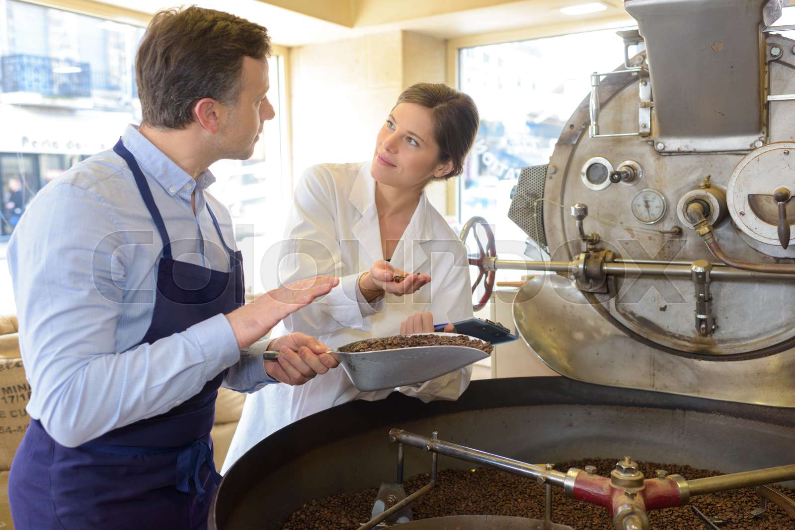 coffee processing machines inside coffee factory | Stock image | Colourbox