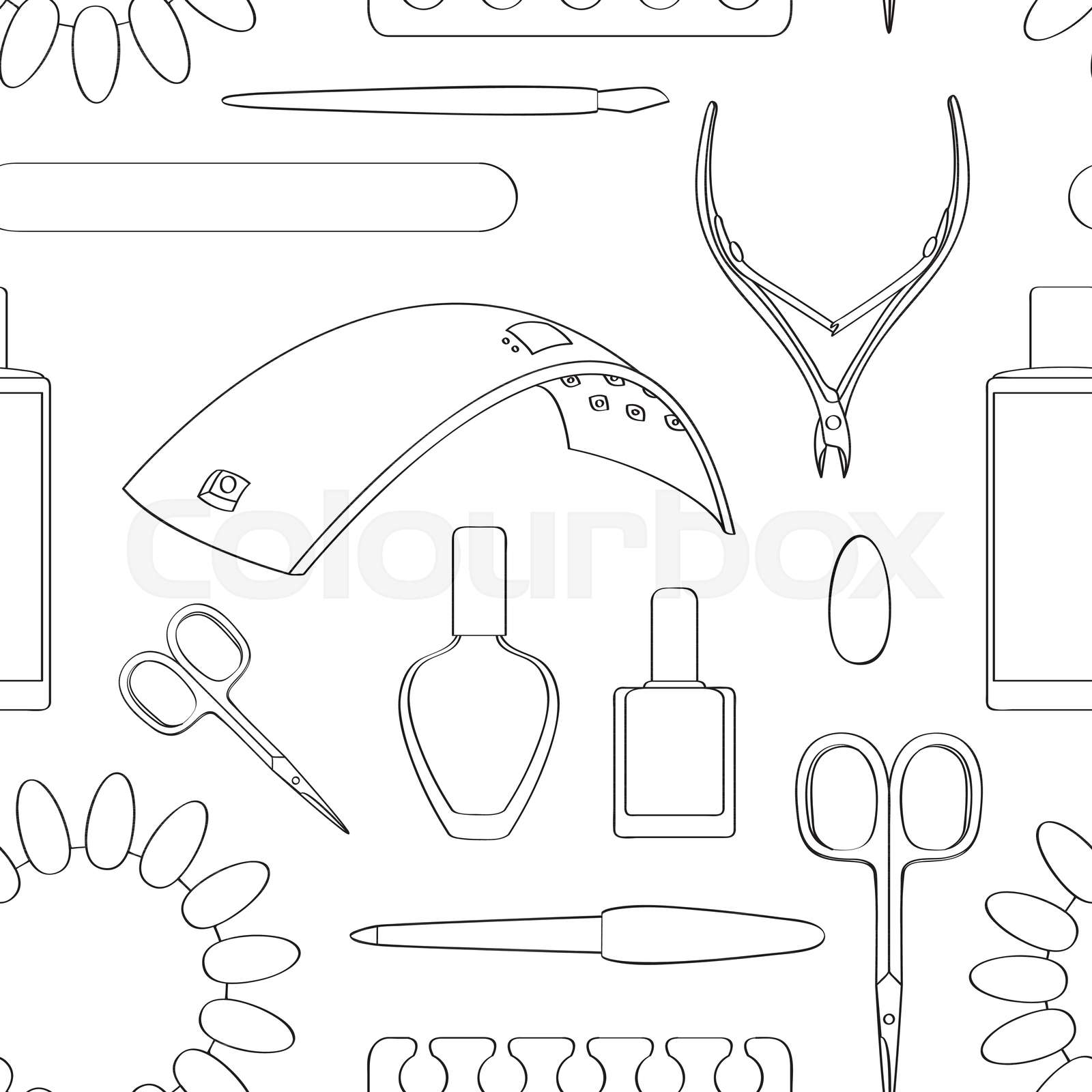 Nail salon set pattern | Stock vector | Colourbox