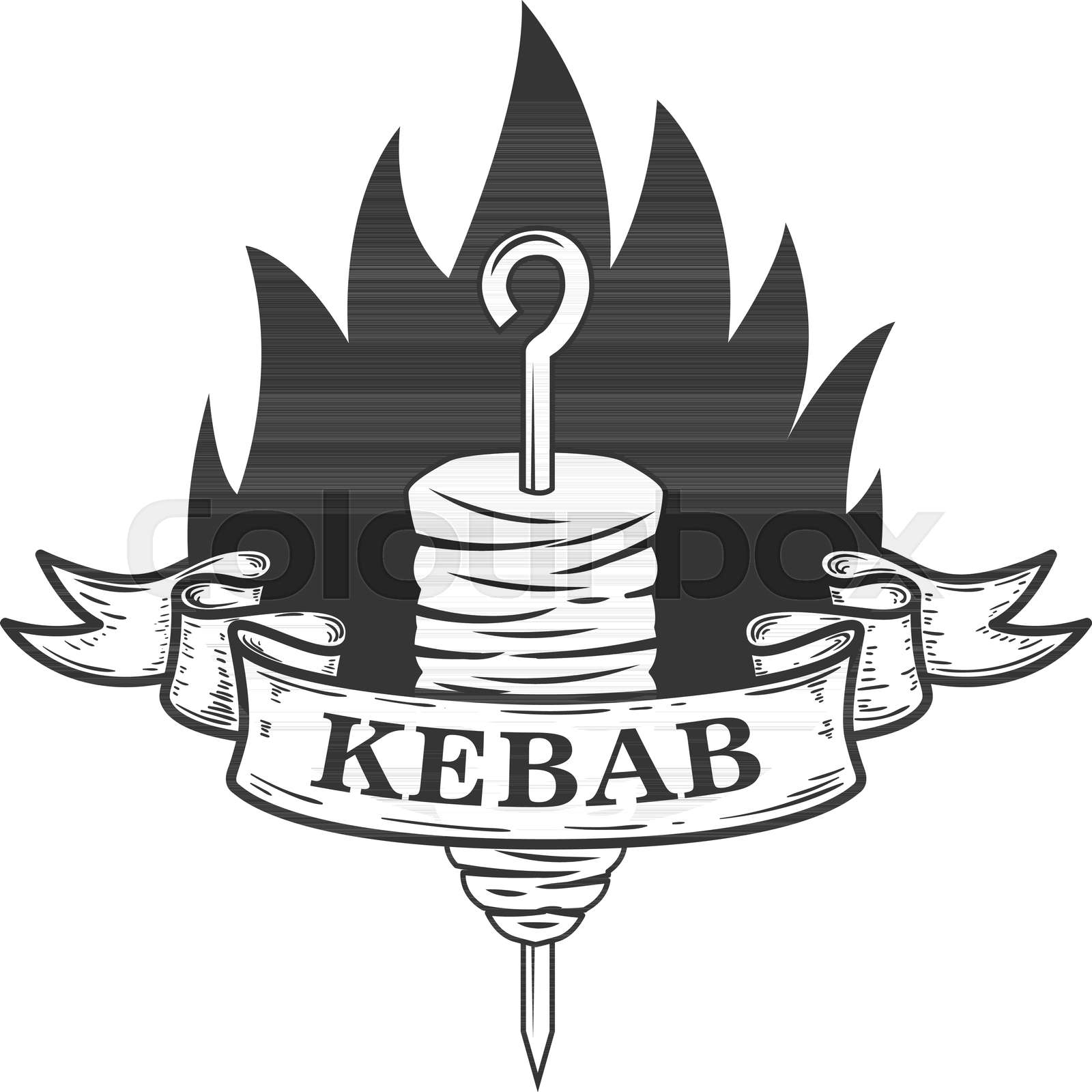Kebab. Design element for logo, label, emblem, sign. | Stock vector ...
