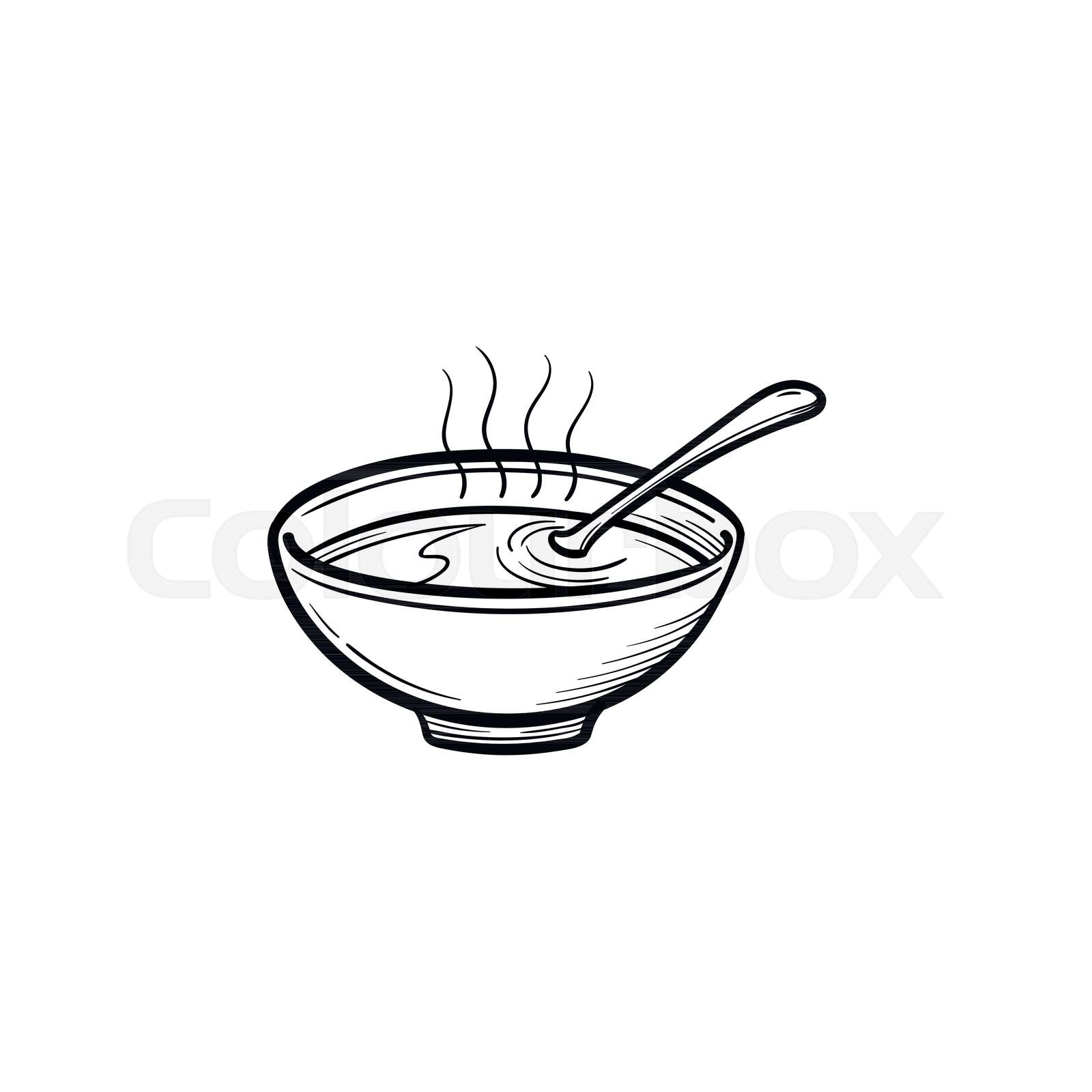 Suppe Schale Kontur Stock Vektor Colourbox