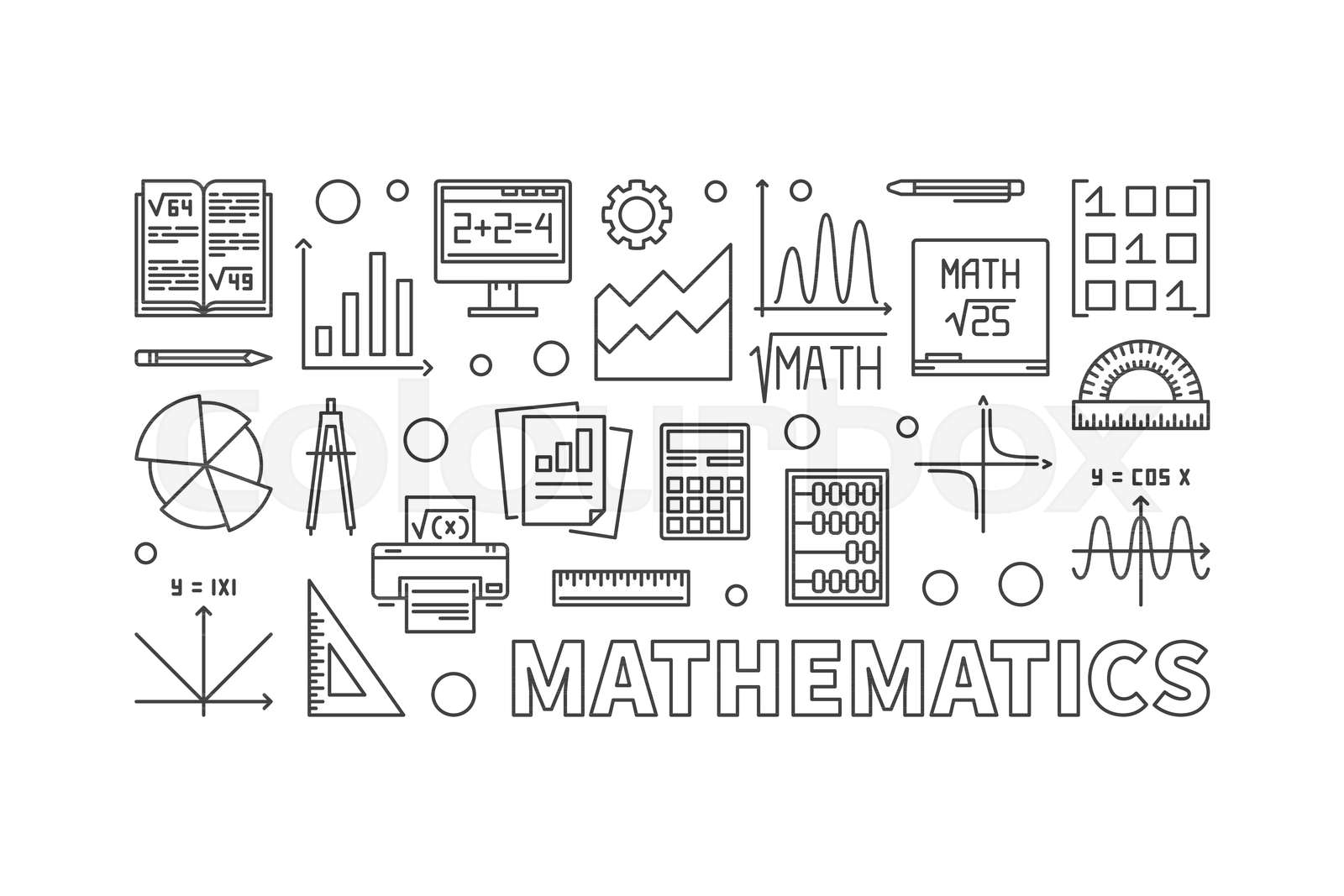 Vector mathematics concept modern illustration | Stock vector | Colourbox