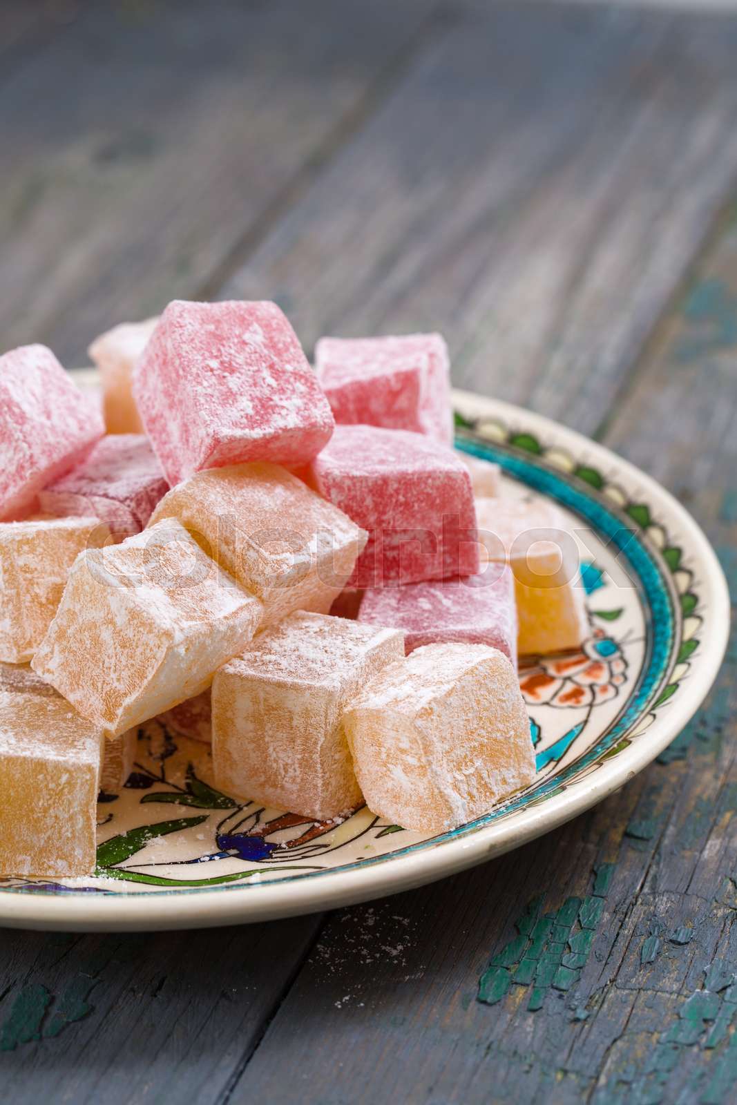 turkish delight with powdered | Stock image | Colourbox