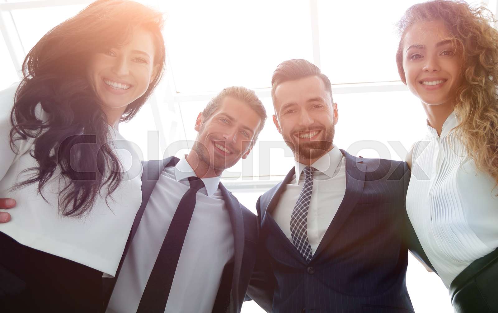 bottom view.group of successful business people. | Stock image | Colourbox