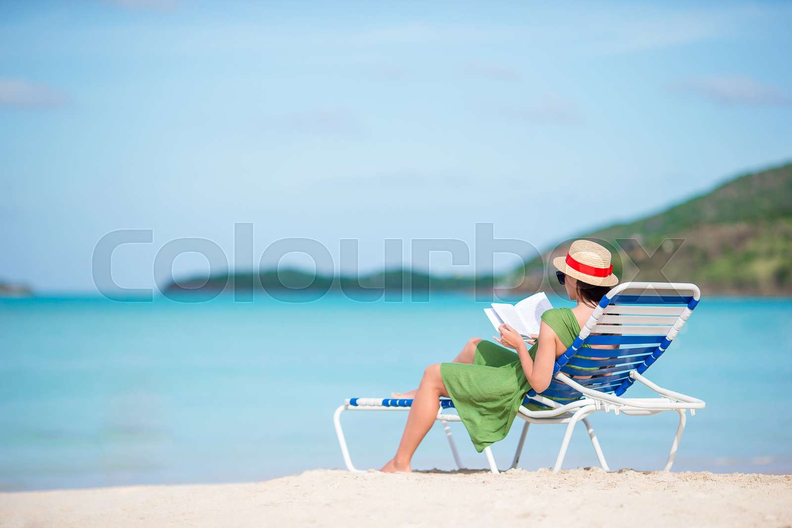 strand, liggestol, læse | Stock foto | Colourbox