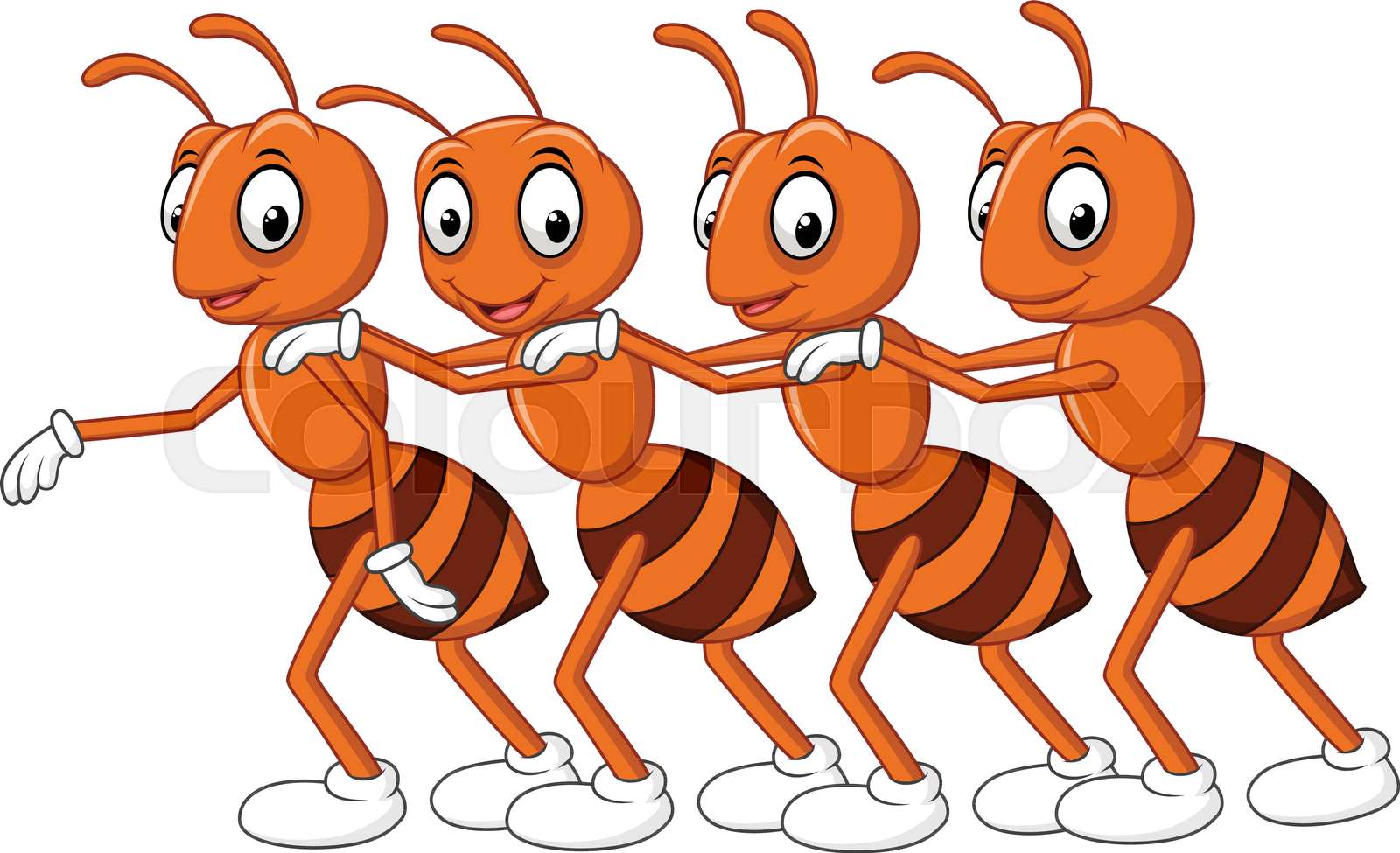Cartoon line of worker ants | Stock vector | Colourbox