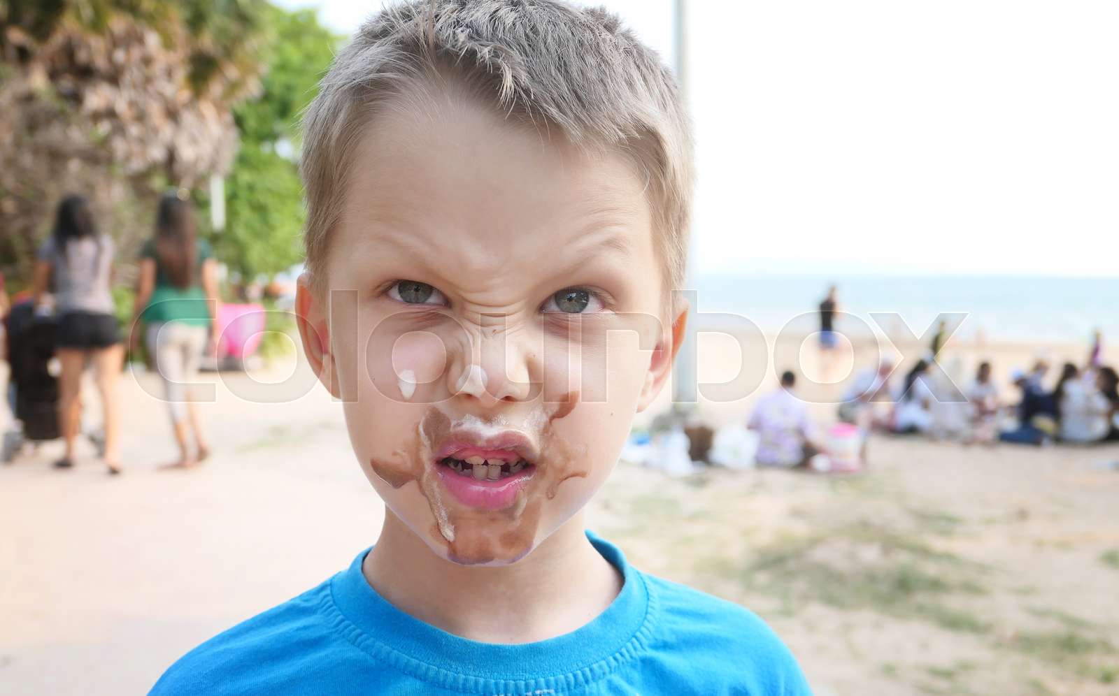 Boy with dirty face | Stock image | Colourbox