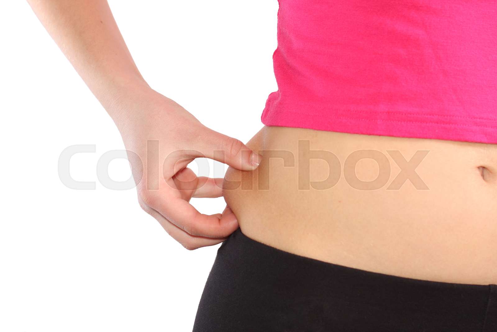 woman pinching skin | Stock image | Colourbox