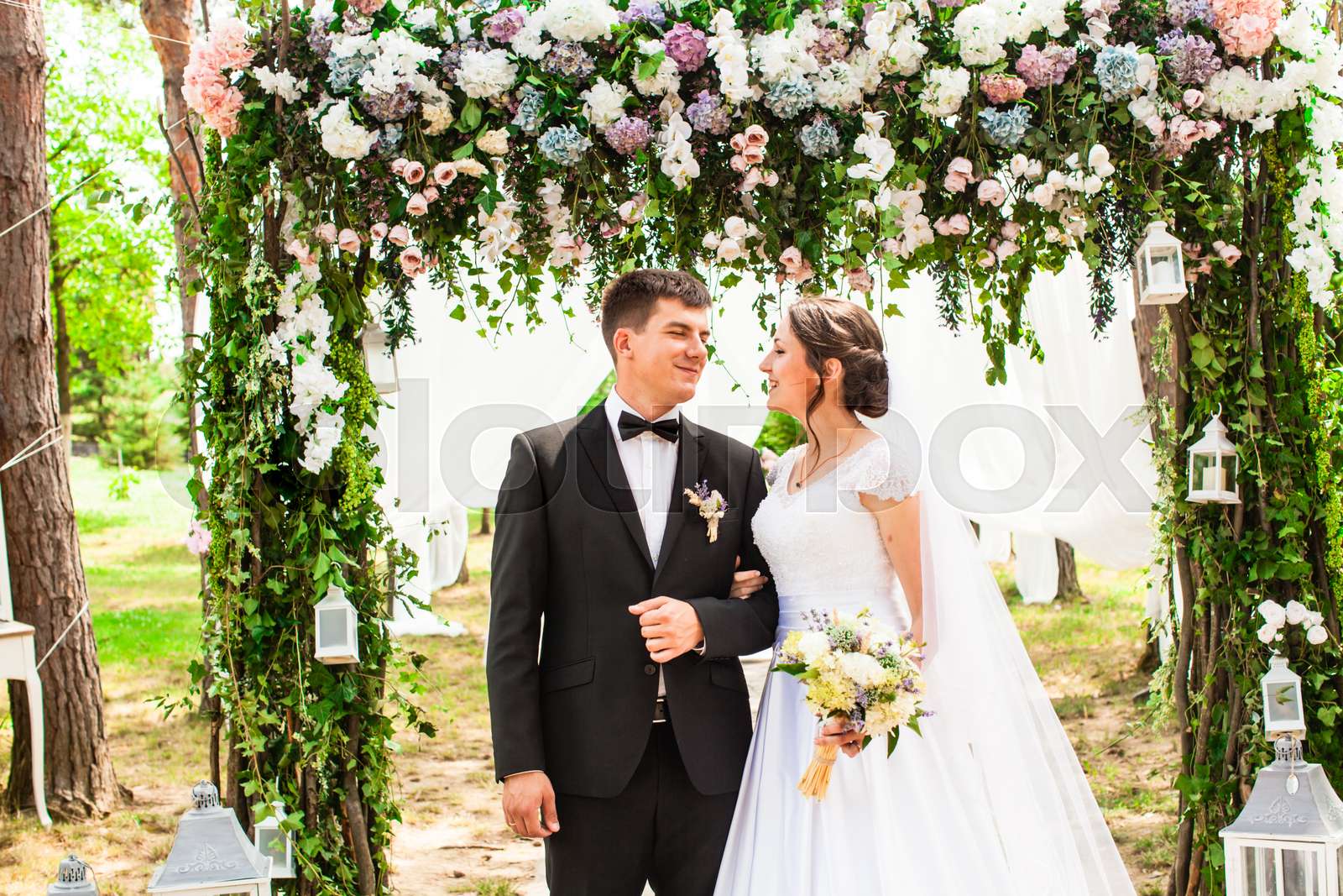 Wedding couple outdoor | Stock image | Colourbox