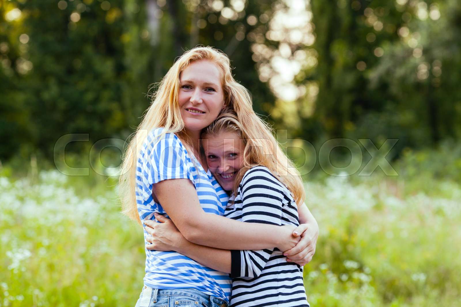 Two mature sisters outdoor | Stock image | Colourbox