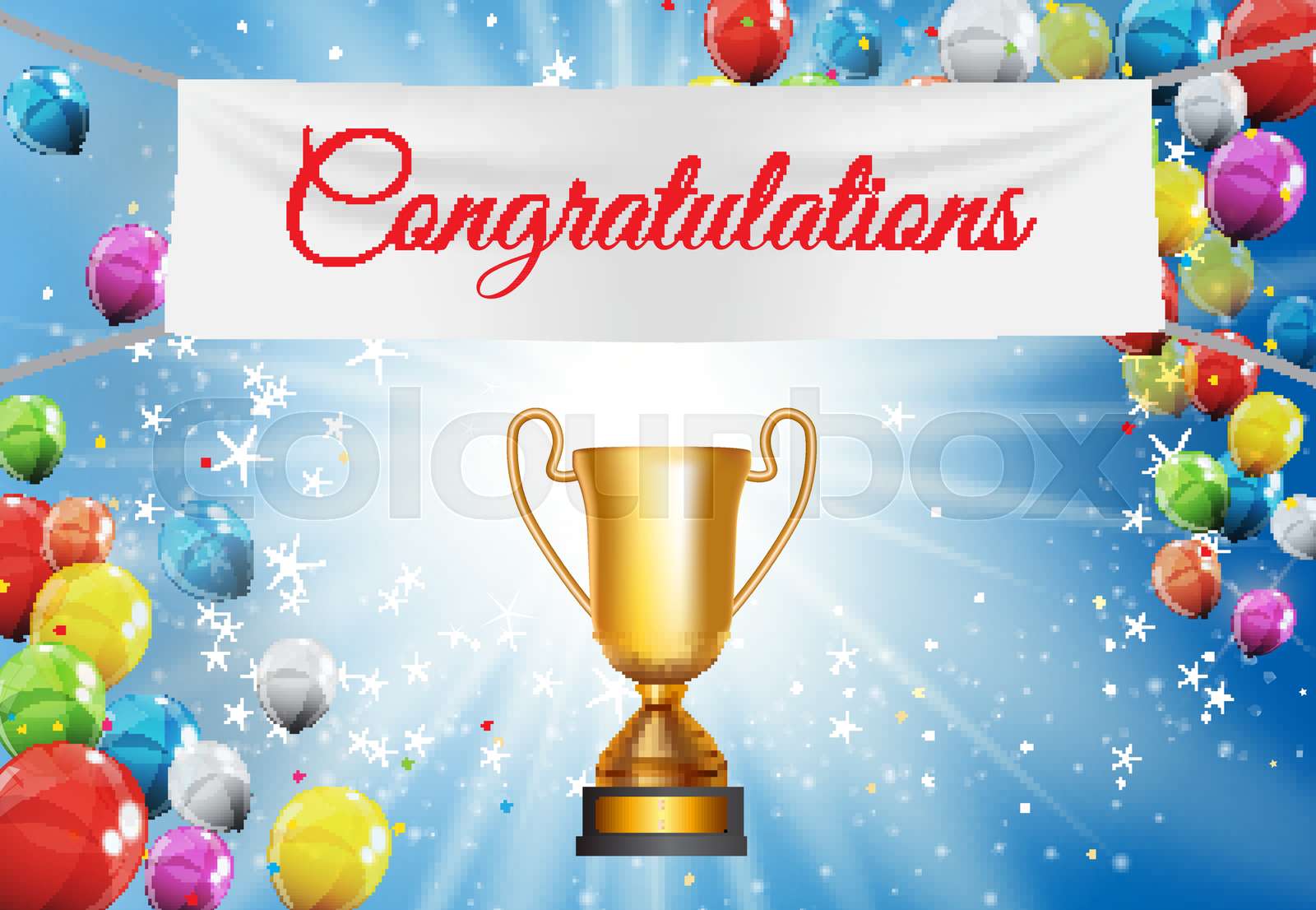 Gold Cup Winner Congratulations Background. Vector Illustration | Stock ...