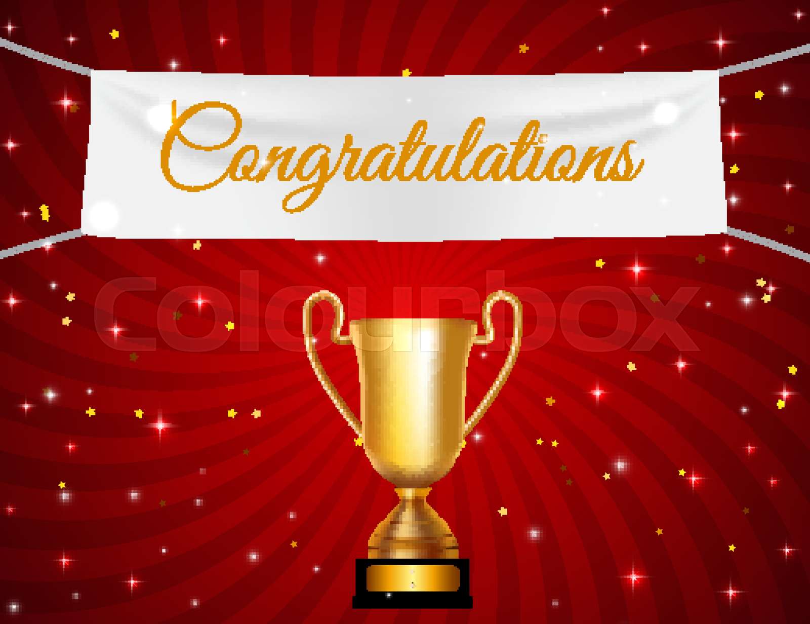 Gold Cup Winner Congratulations Background. Vector Illustration | Stock ...