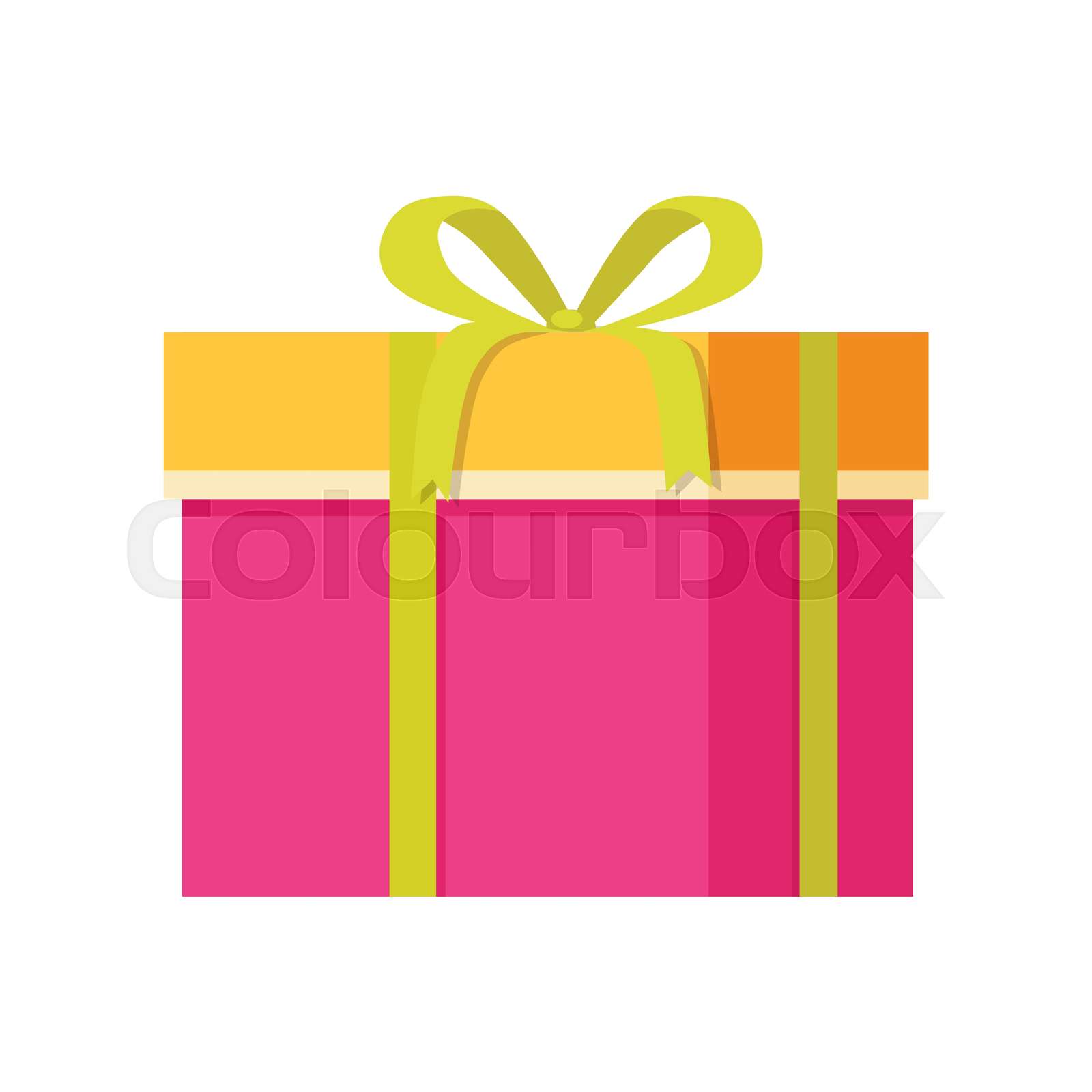 Gift Box with Decorative Drawing on Wrapping Paper | Stock vector ...