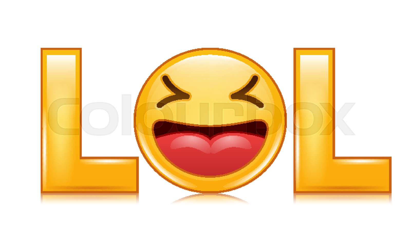 Lol Concept Vector. Happy Face. Cheerful Laugh. Funny Icon ...
