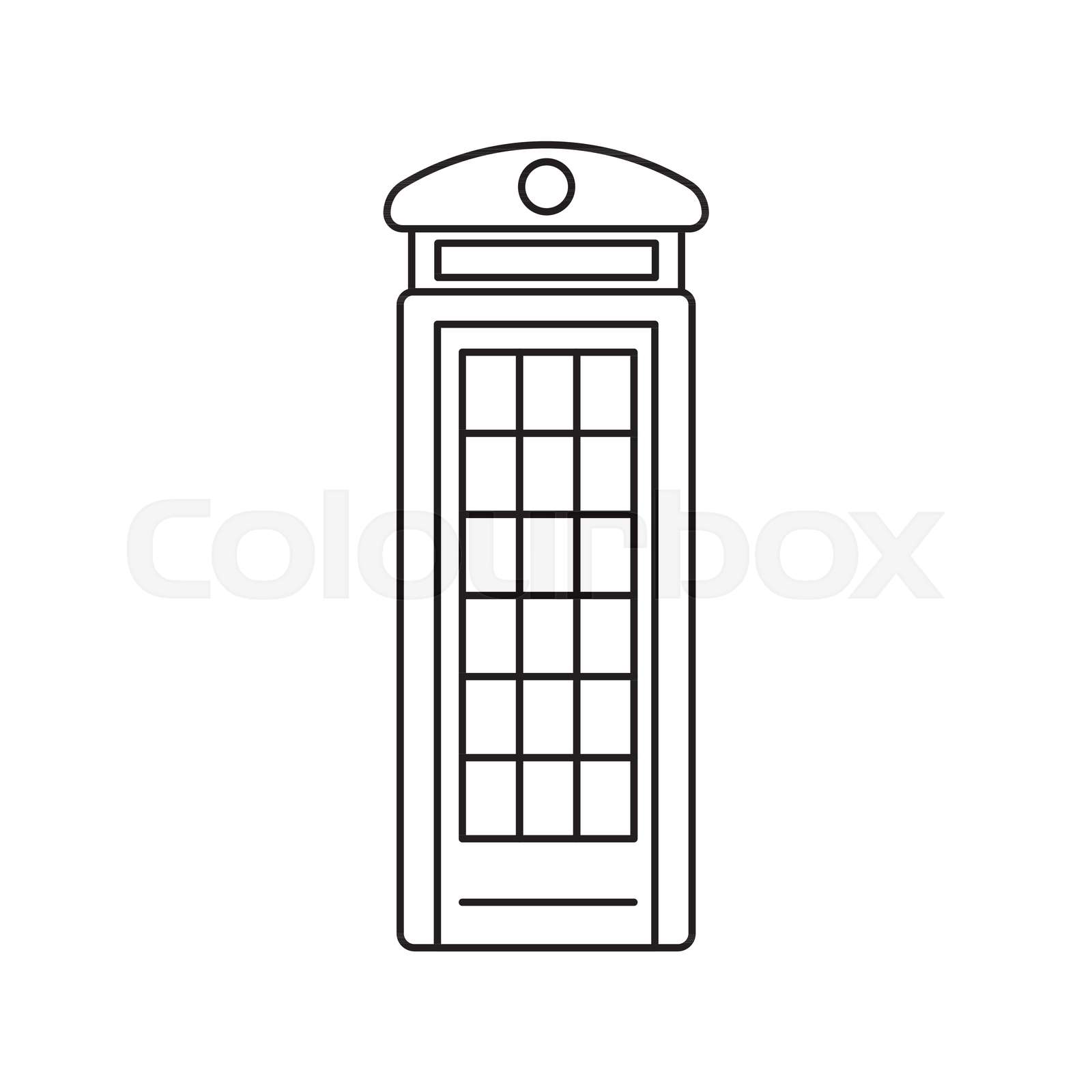 London phone box icon, outline style | Stock vector | Colourbox