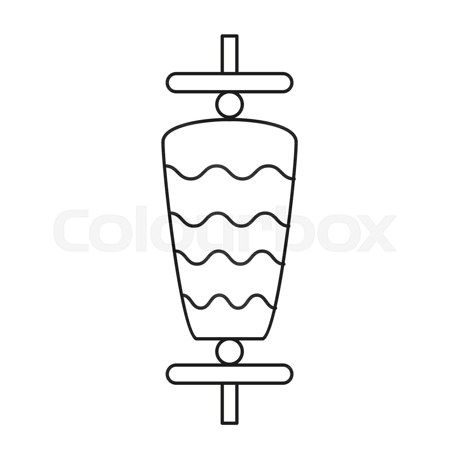 Kebab icon, outline style | Stock vector | Colourbox