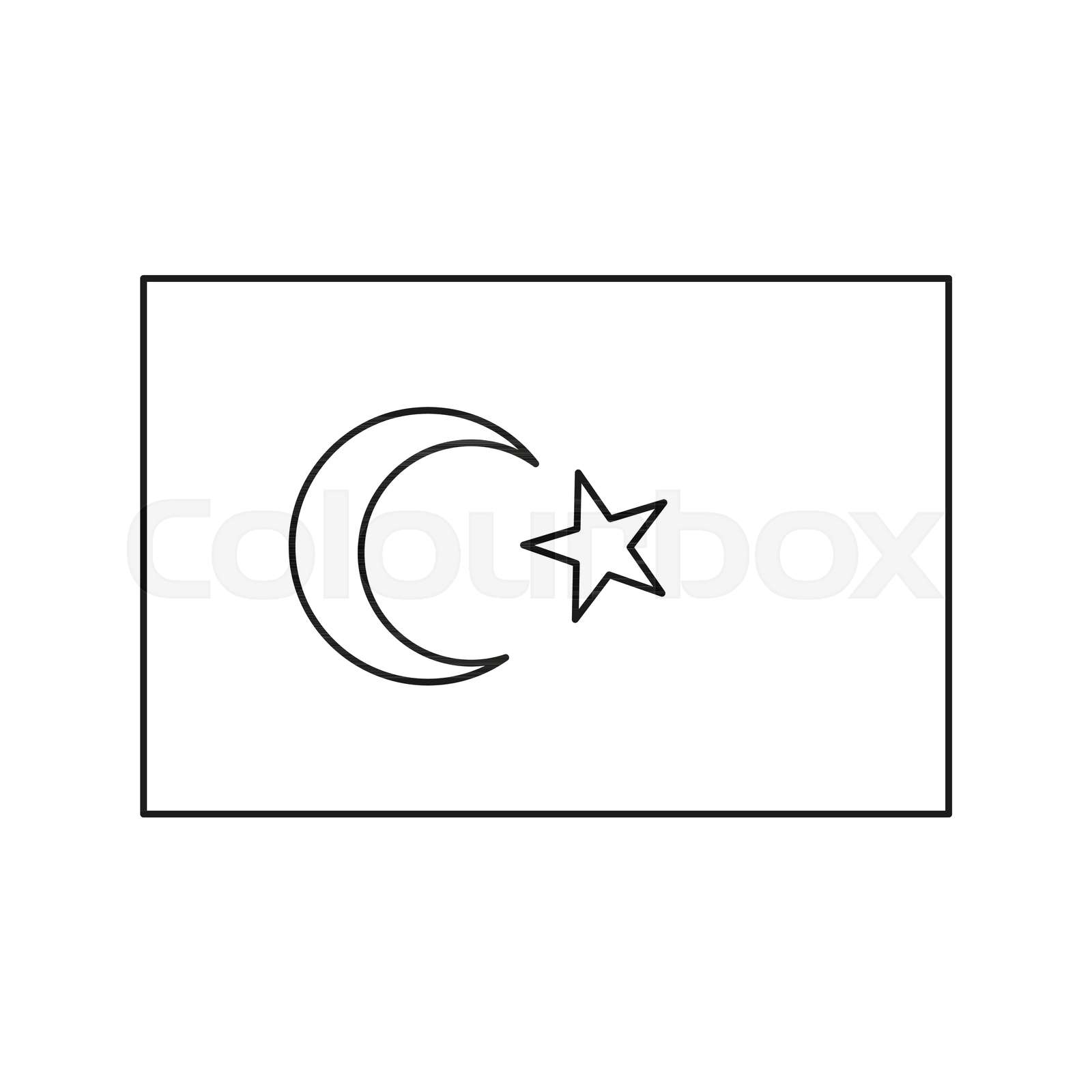 Turkey flag icon, outline style | Stock vector | Colourbox