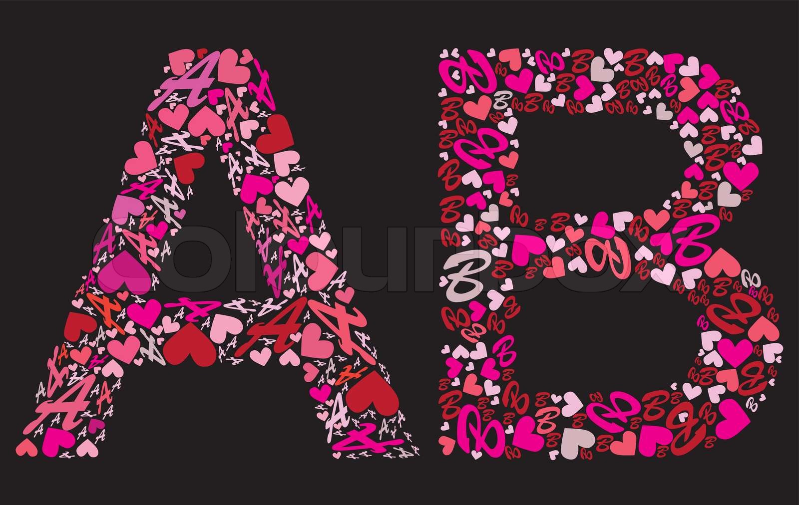 Valentine alphabet set with heart | Stock vector | Colourbox