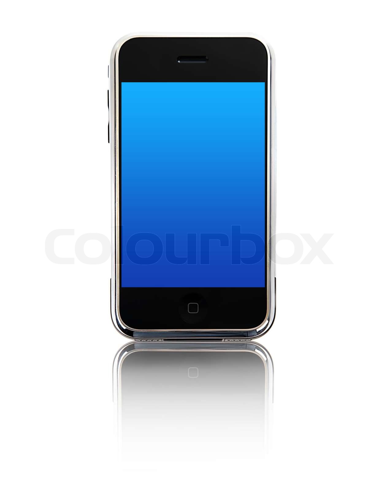 Mobiltelefon foto isoleret på hvid baggrund , konceptuelle billede af ...