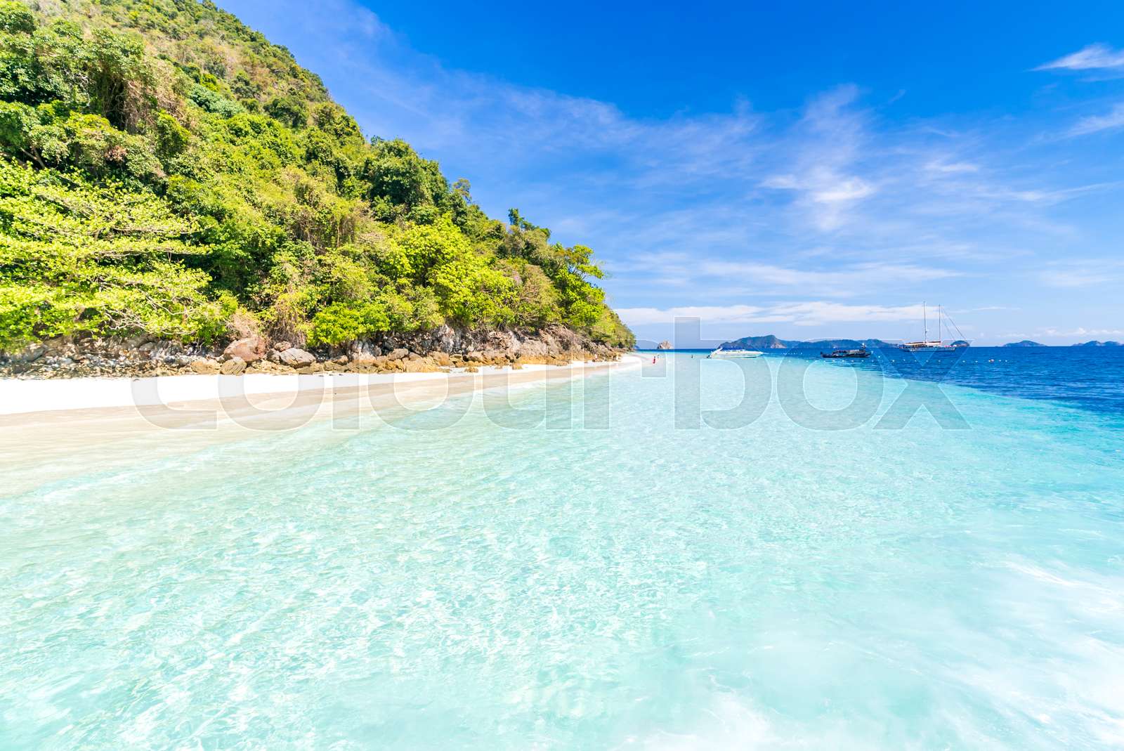 Tropical white sand beach | Stock image | Colourbox