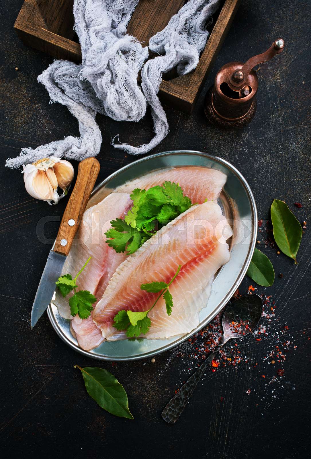 raw fish fillet | Stock image | Colourbox