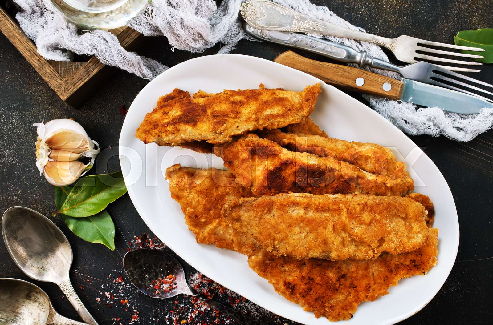 fried fish fillets | Stock image | Colourbox