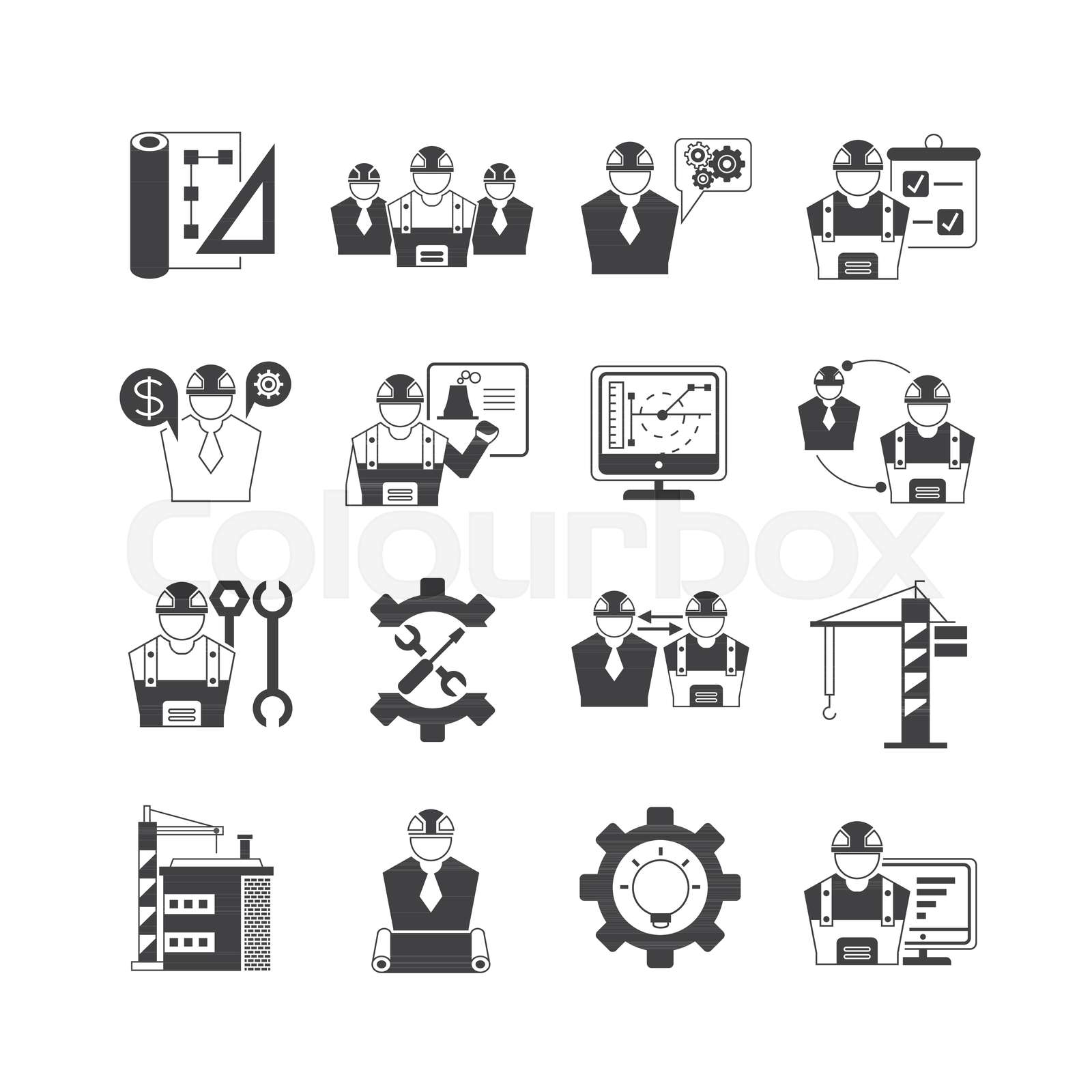 engineering and manufacturing icons | Stock vector | Colourbox