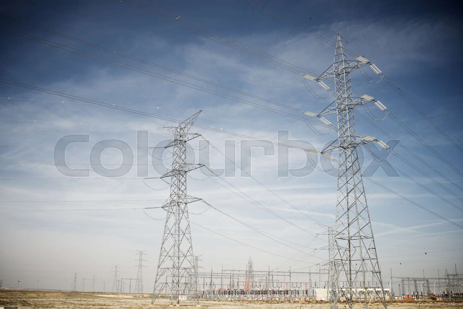 Electrical substation view | Stock image | Colourbox