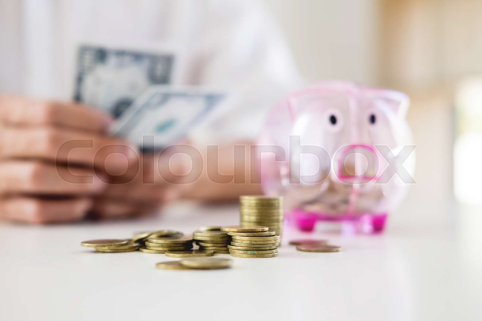 business man counting money at the table, accounting concept. | Stock ...