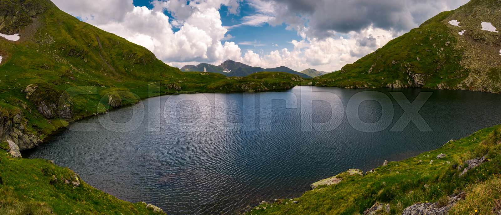 panorama of Capra lake, Romania | Stock image | Colourbox