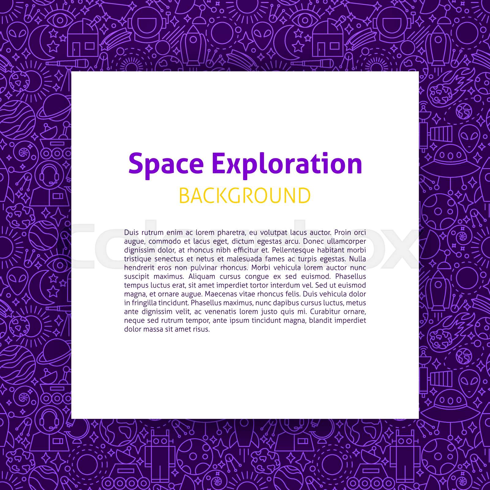 Space Exploration Paper Template | Stock vector | Colourbox