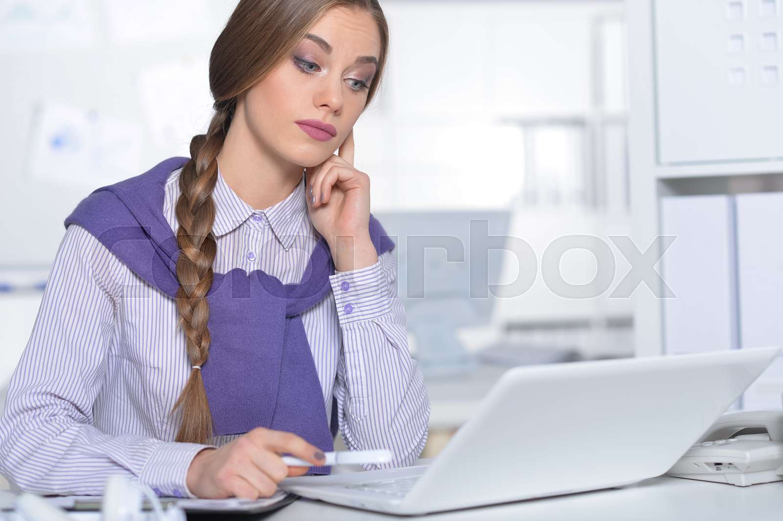 Young attractive woman working | Stock image | Colourbox