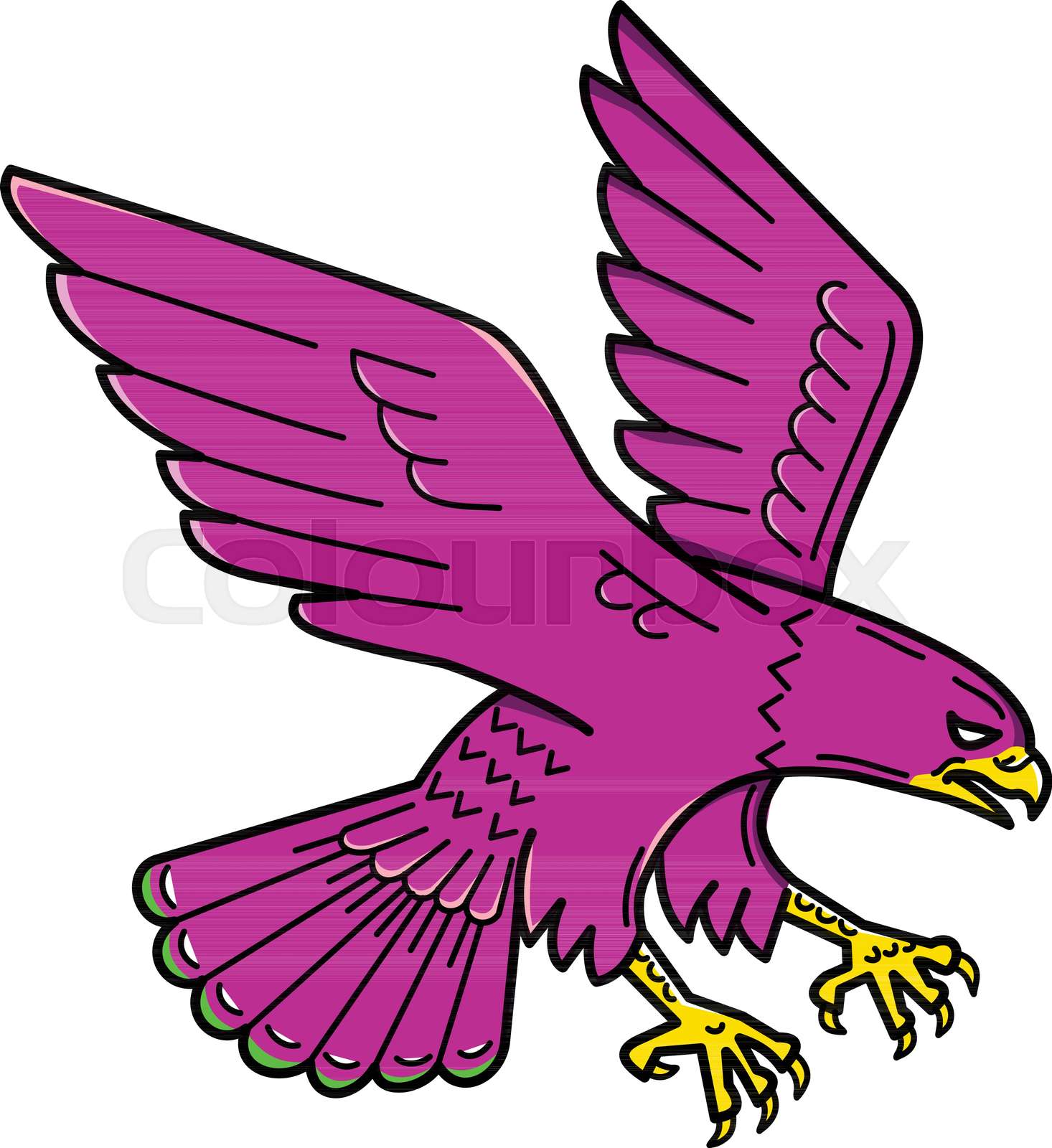 peregrine-falcon-swooping-MLINE | Stock vector | Colourbox