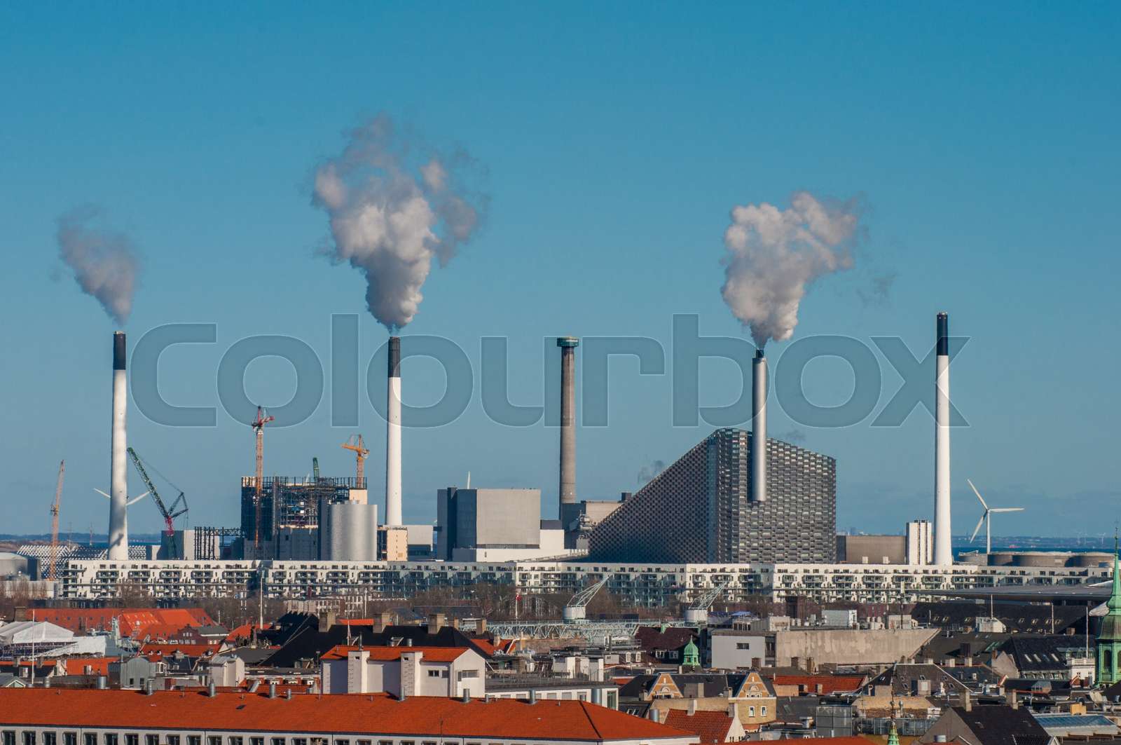 denmark, industry, amagerværket | Stock image | Colourbox