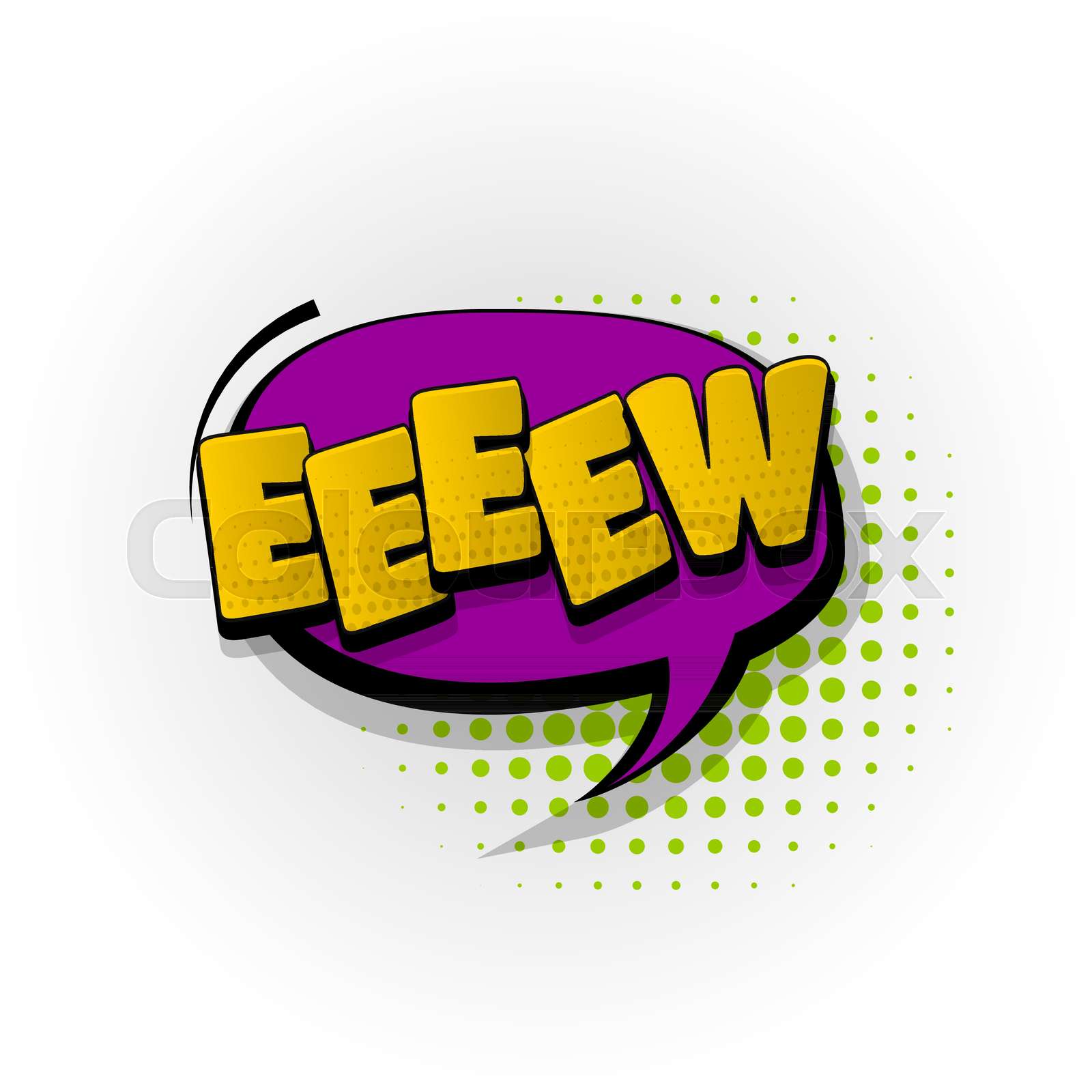 eew sound comic book text pop art | Stock vector | Colourbox