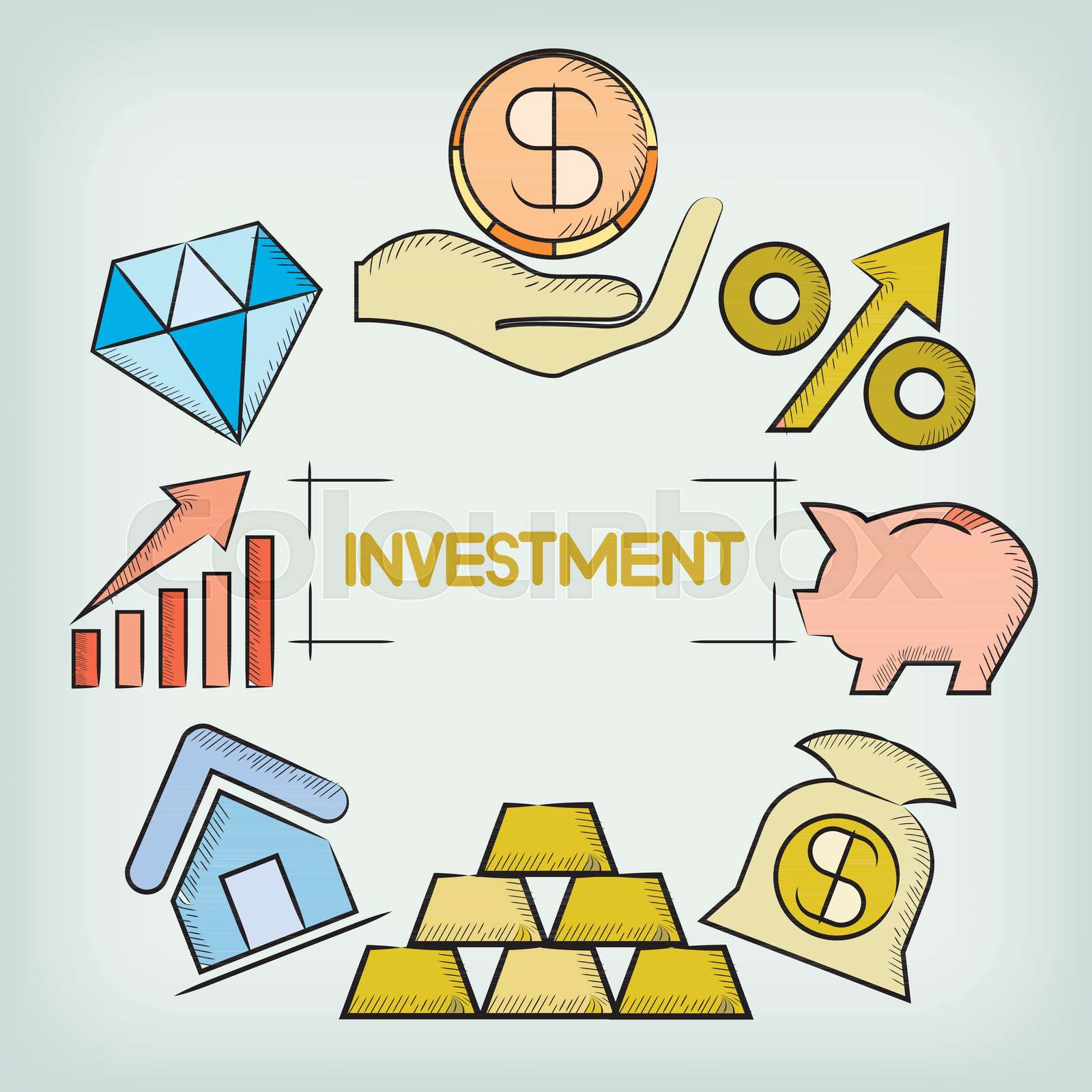 investment icons | Stock vector | Colourbox