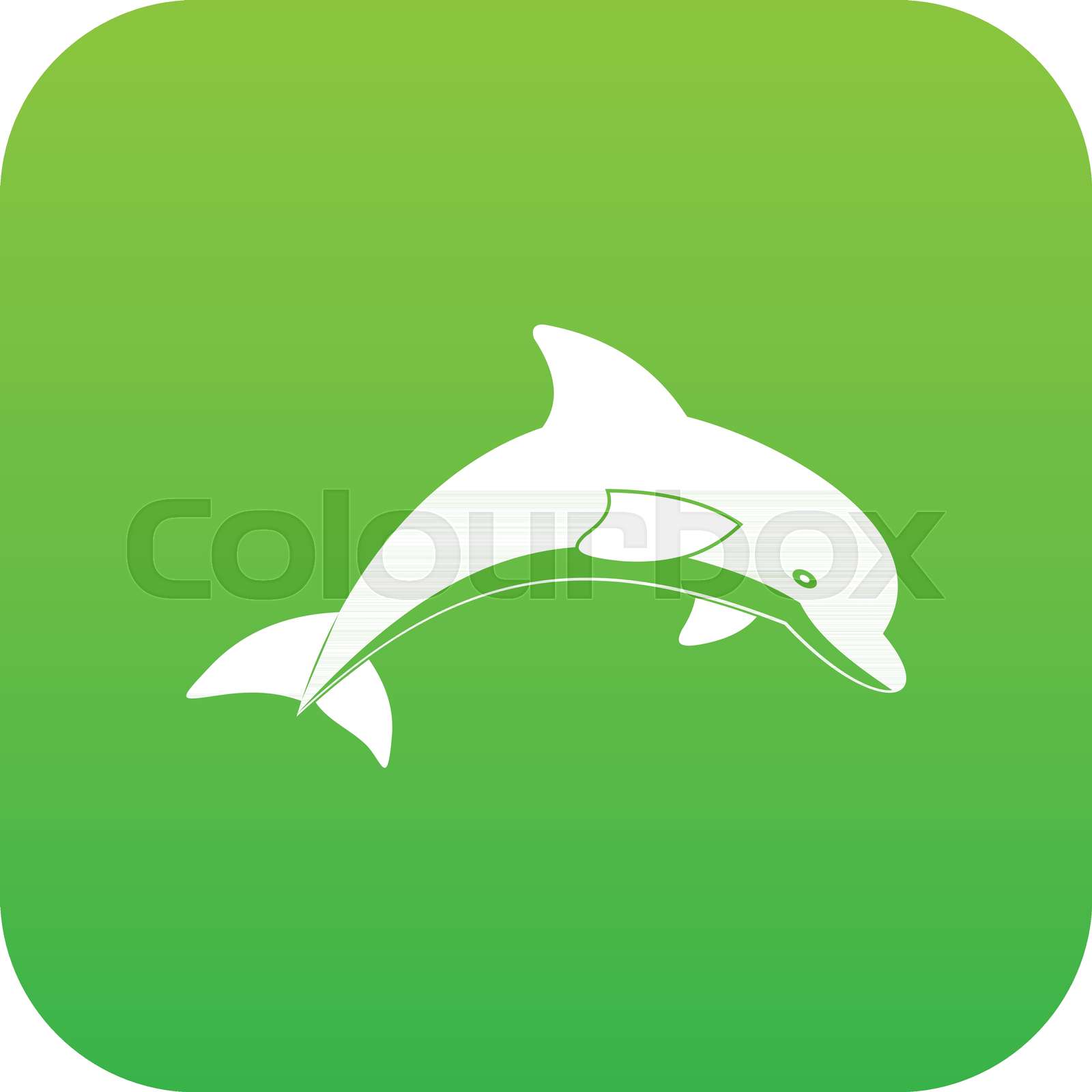 Jumping dolphin icon digital green | Stock vector | Colourbox