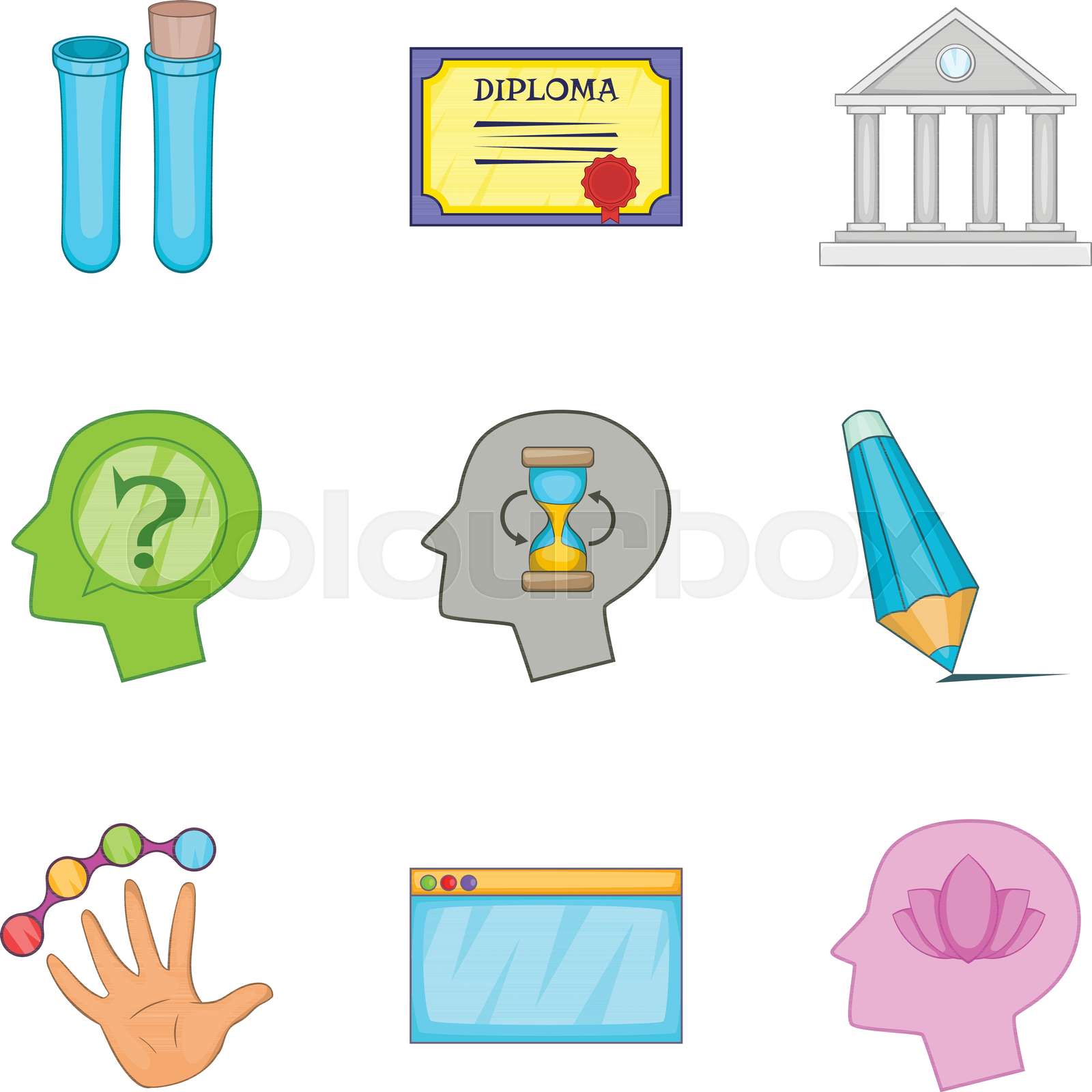 Human soul icons set, cartoon style | Stock vector | Colourbox