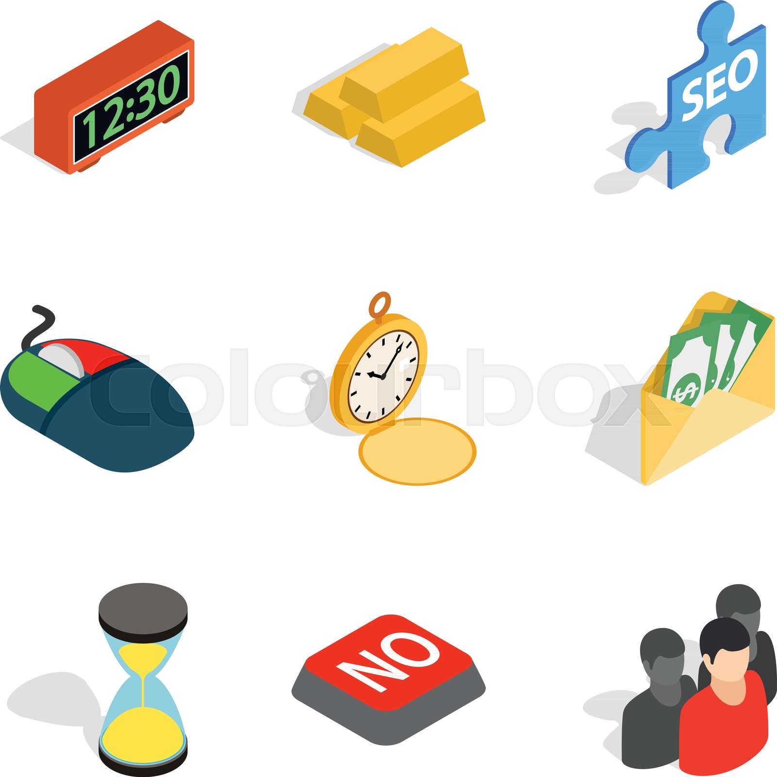 Transaction icons set, isometric style | Stock vector | Colourbox