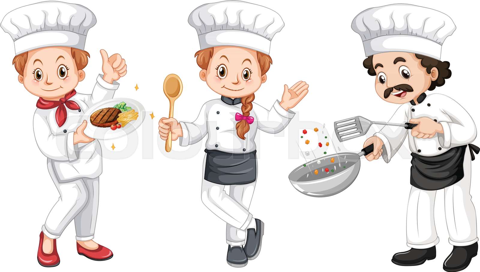 Three characters of chefs | Stock vector | Colourbox