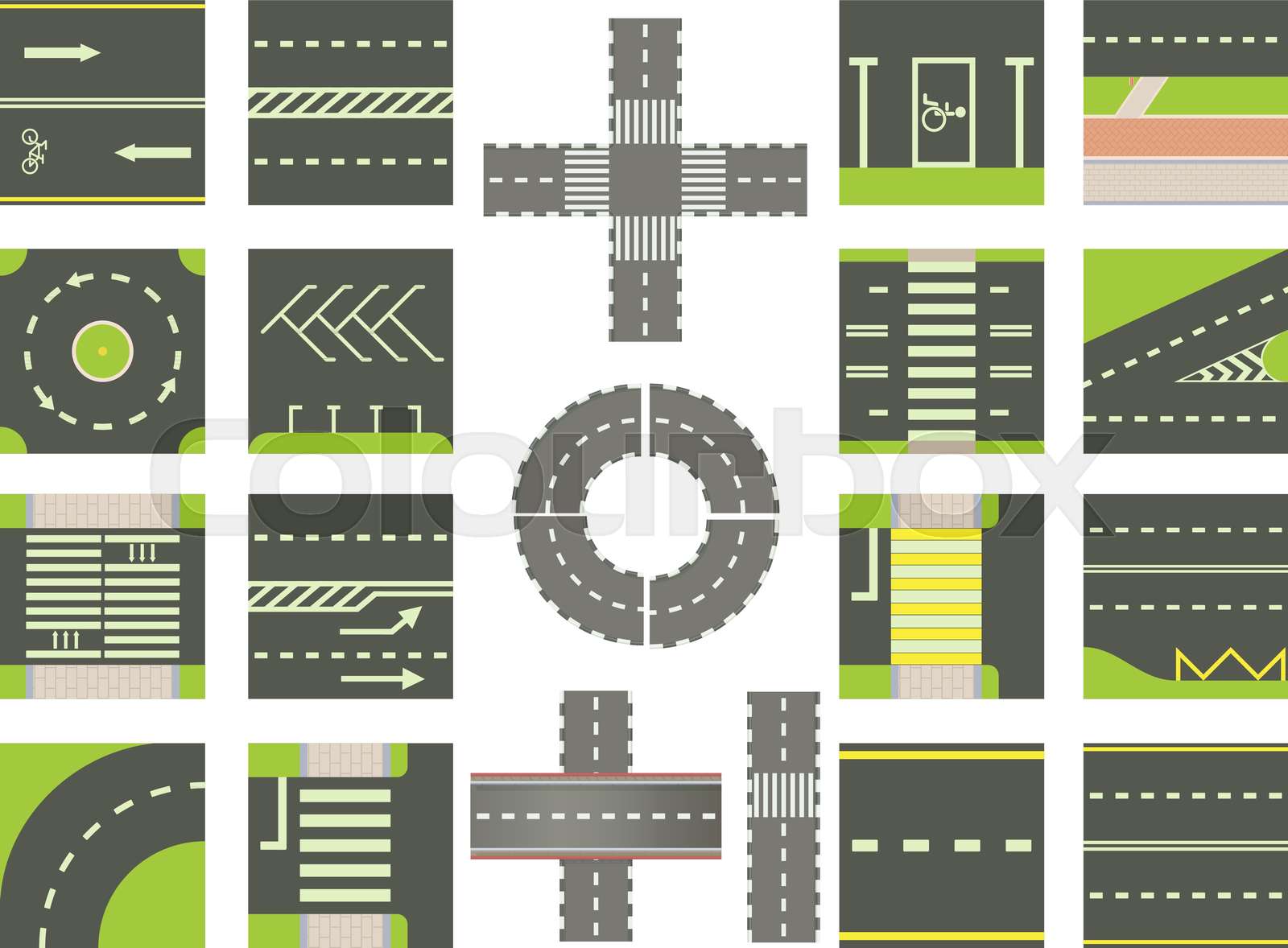 vejbane, veje, ikon | Stock vektor | Colourbox